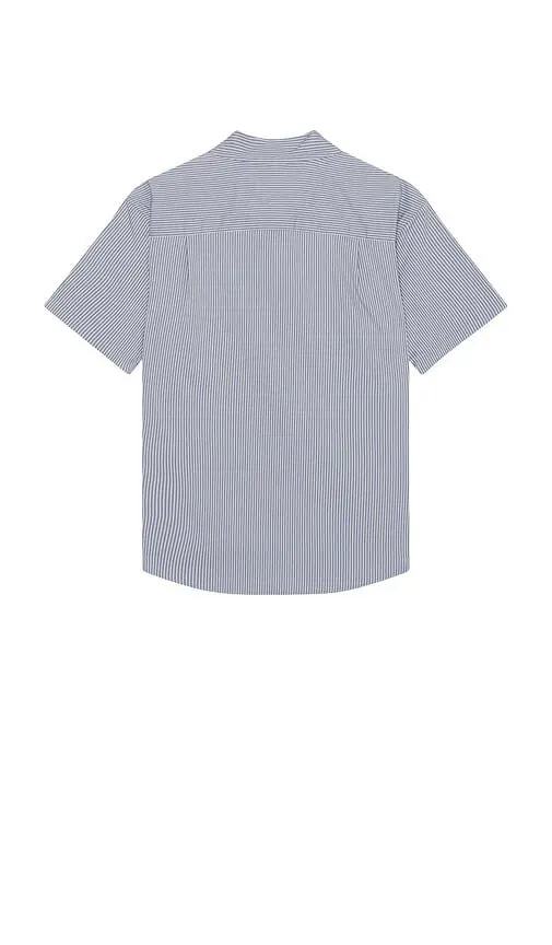 Brixton Builders Auto Short Sleeve Shirt In Blue - Twilight Blue